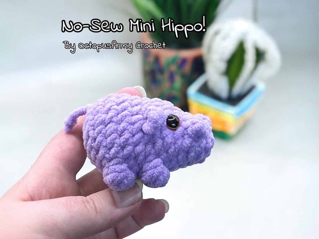 No-sew Mini Hippo *crochet Pattern* - Etsy