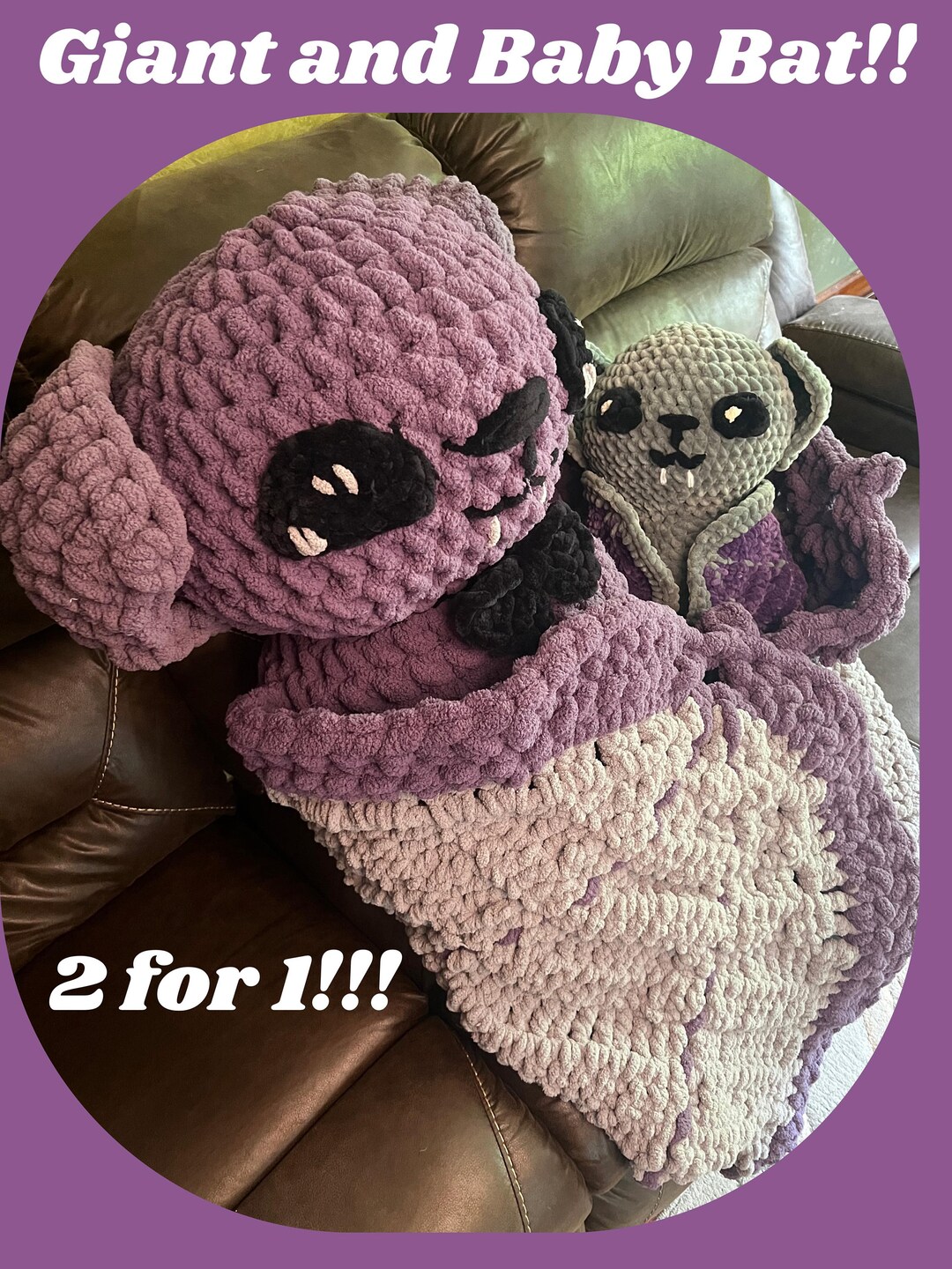 Giant and Baby Bat pattern 2 for 1 - Etsy