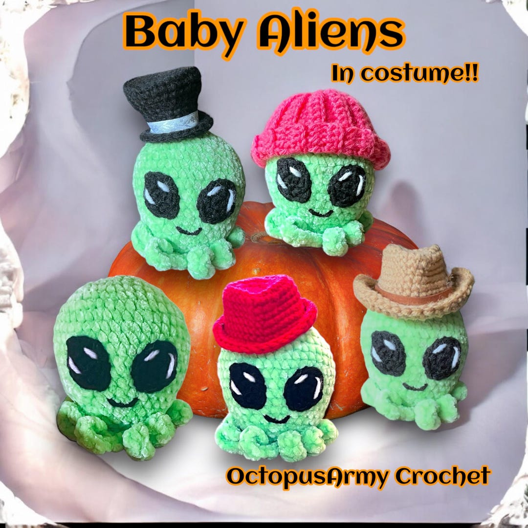Baby Alien With Hat Pack Crochet Pattern Etsy