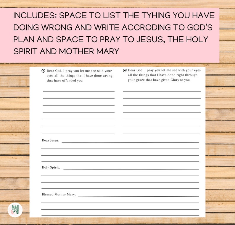 Catholic Daily Examen Journal: Ignatian Prayer Worksheet (PDF, US ...