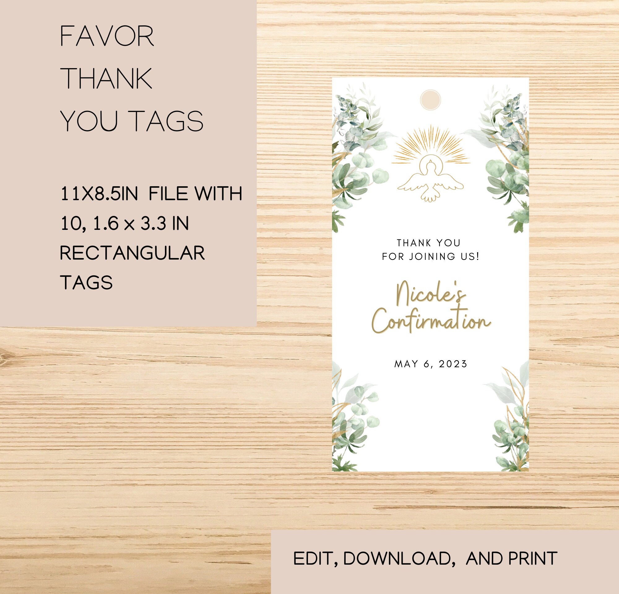 Catholic Confirmation Printable Favor Tags . Printable Favor Tags ...