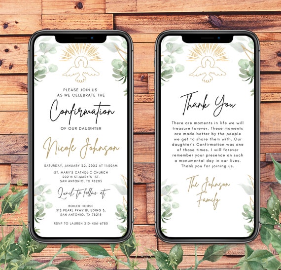 Confirmation Invitation Digital Confirmation Invitation - Etsy