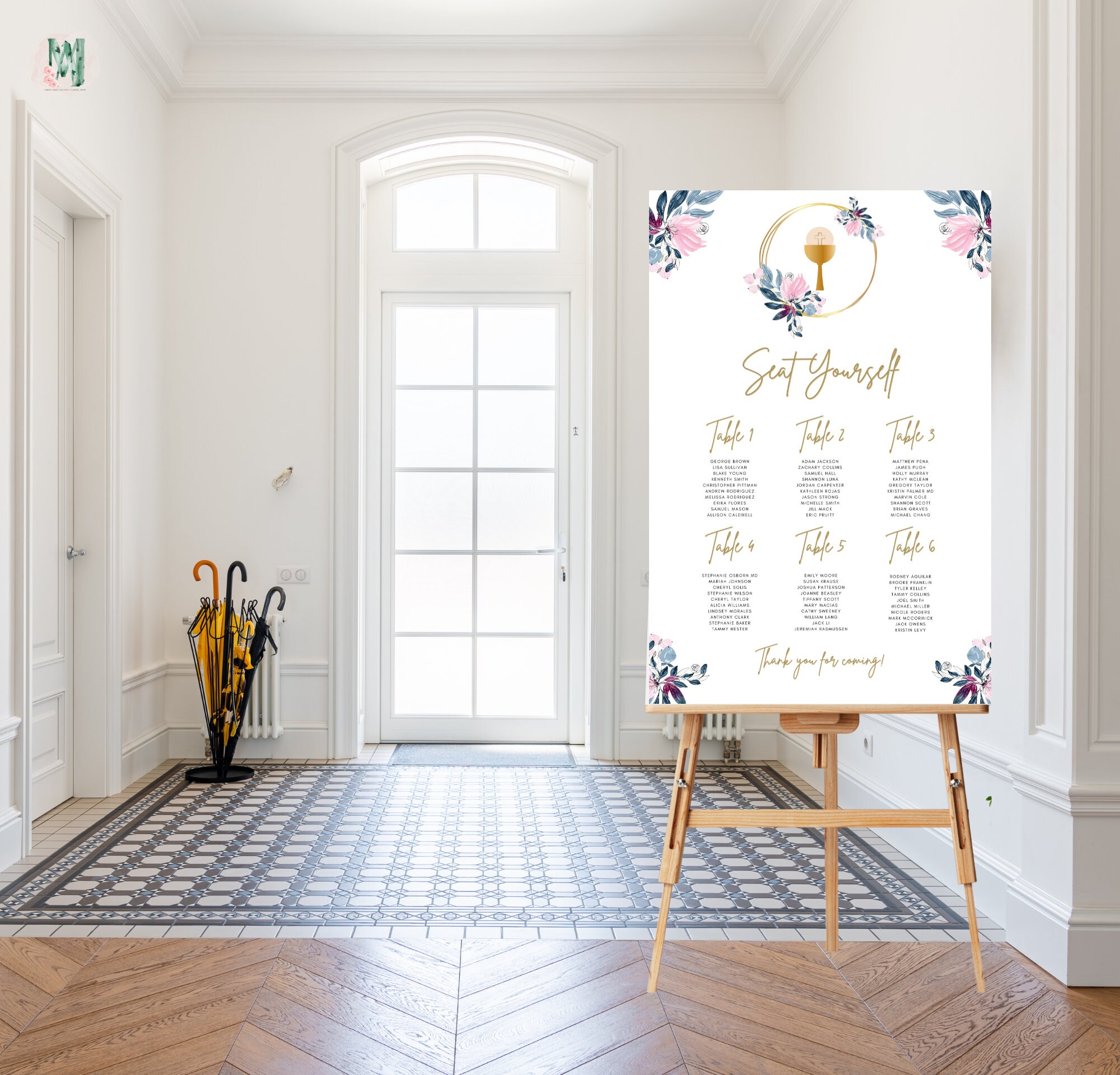 Printable Table Seating Chart for First Communion Template Canva ...