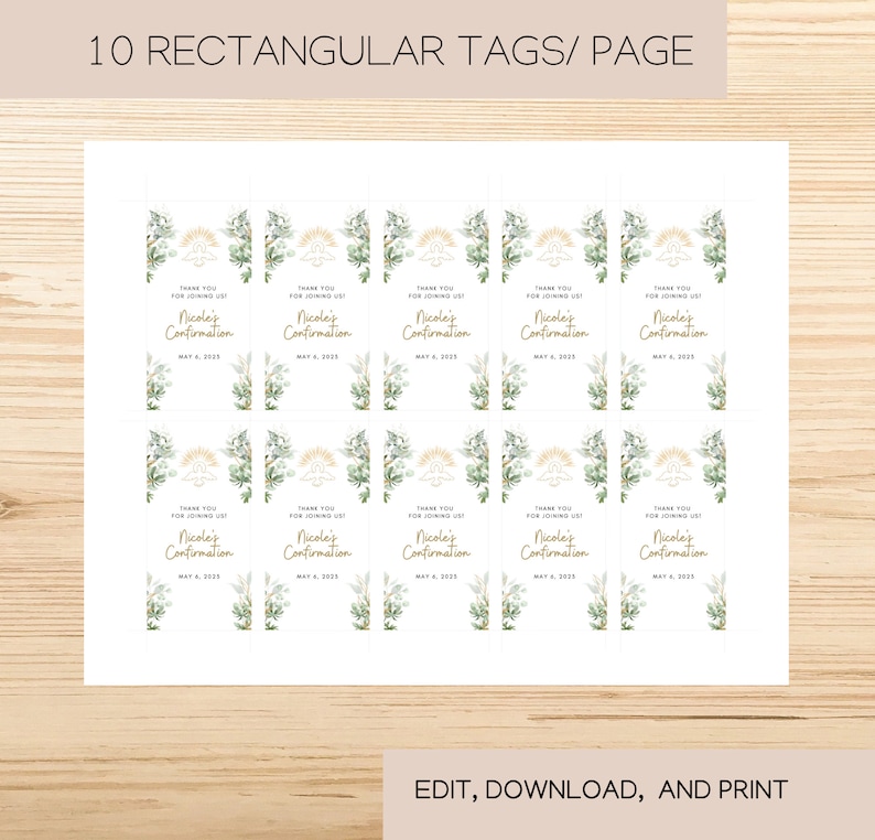 Catholic Confirmation Printable Favor Tags . Printable Favor Tags ...