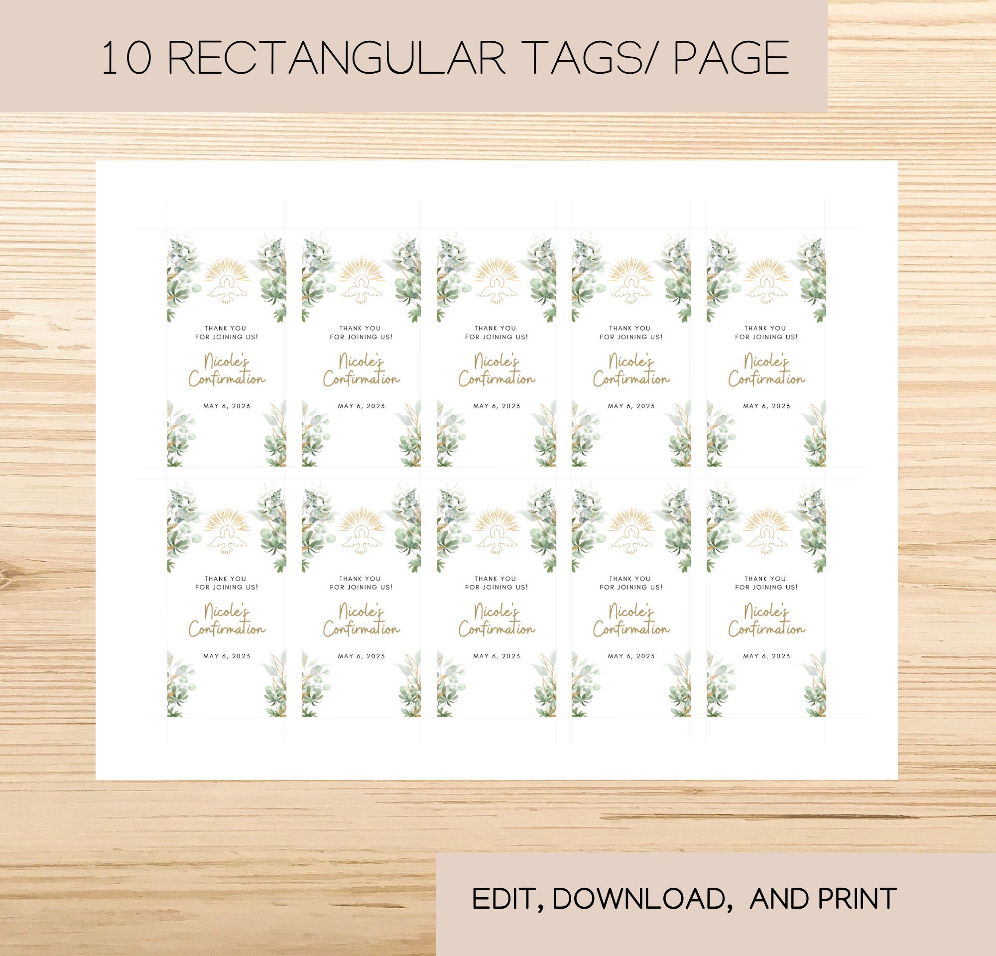 Catholic Confirmation Printable Favor Tags . Printable Favor Tags ...