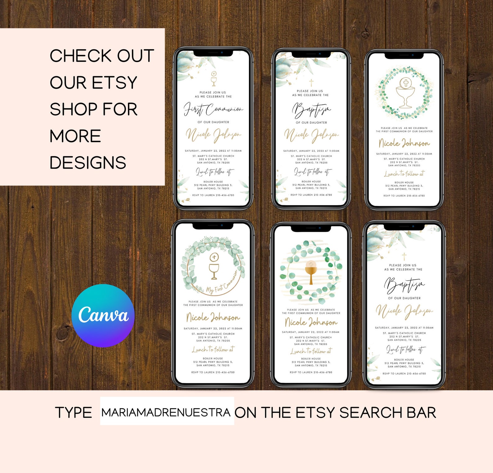 Digital First Communion Invitation Digital Communion Invitation ...