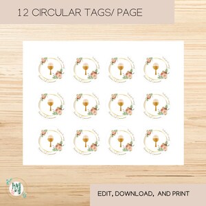 Digital First Communion Invitation Menu Card Table Card Favor Tags ...