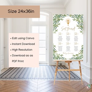 Printable Table Seating Chart for First Communion Template Canva ...