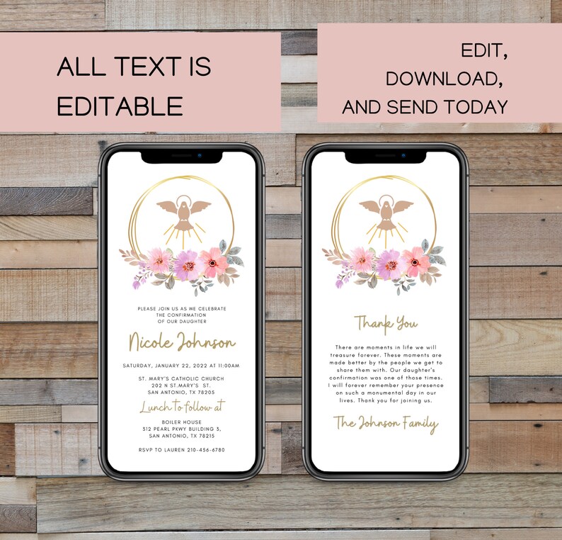 Confirmation Invitation Digital Confirmation Invitation - Etsy