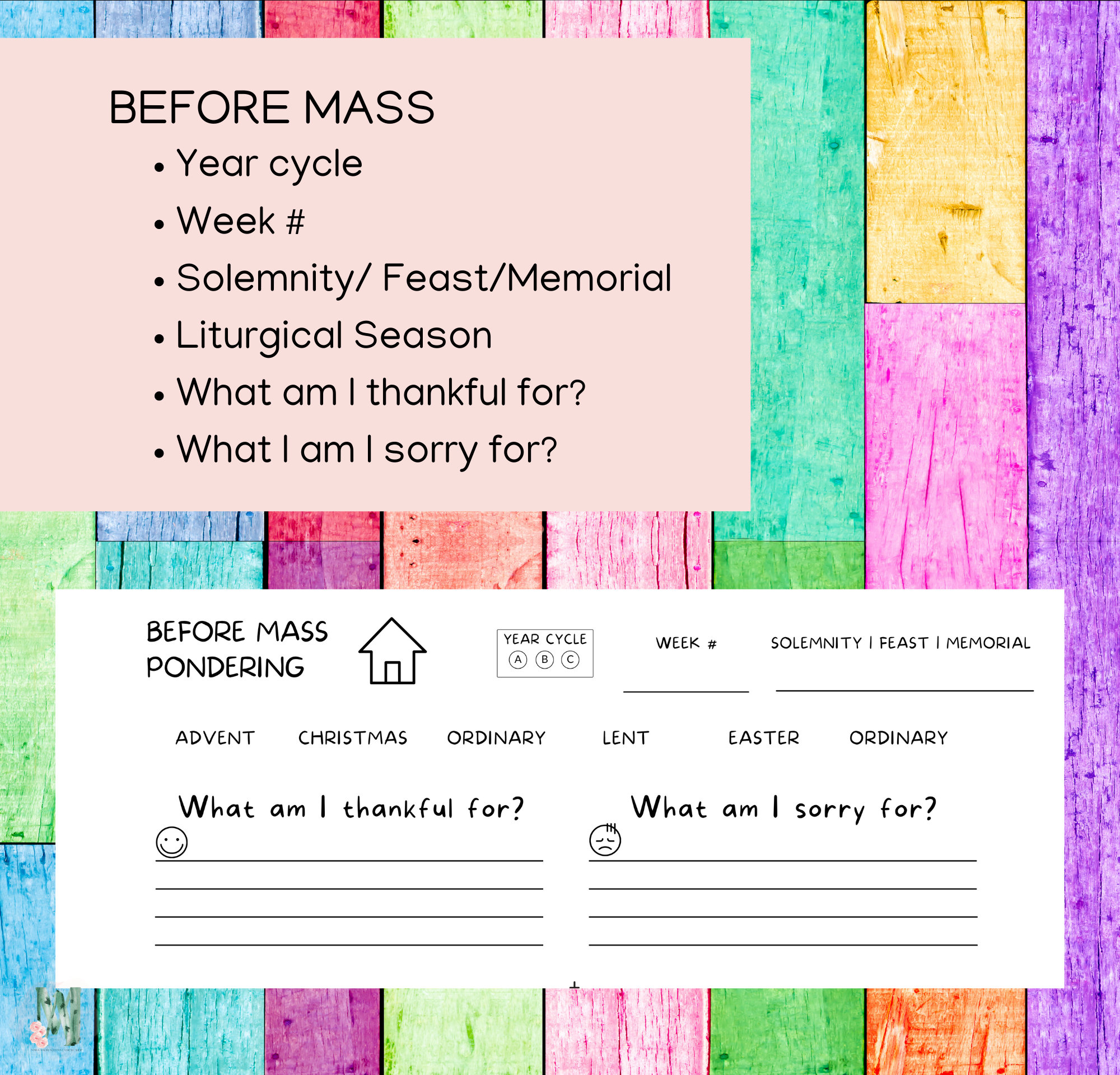 Sunday Mass Notes Printable Download and Print Holiness Tracker Sunday ...