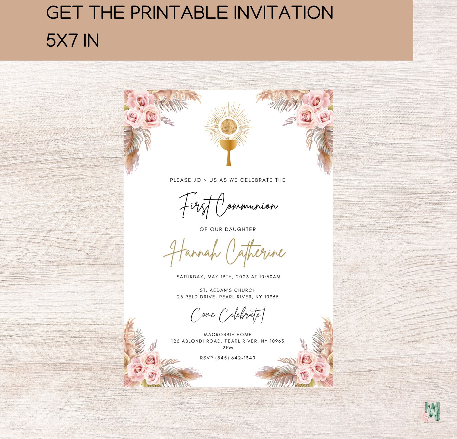 Printable Table Seating Chart for First Communion Template Canva ...