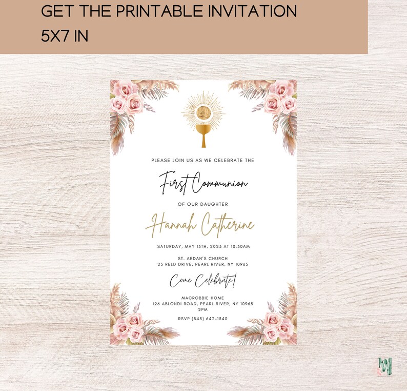 Printable Table Seating Chart for First Communion Template Canva ...