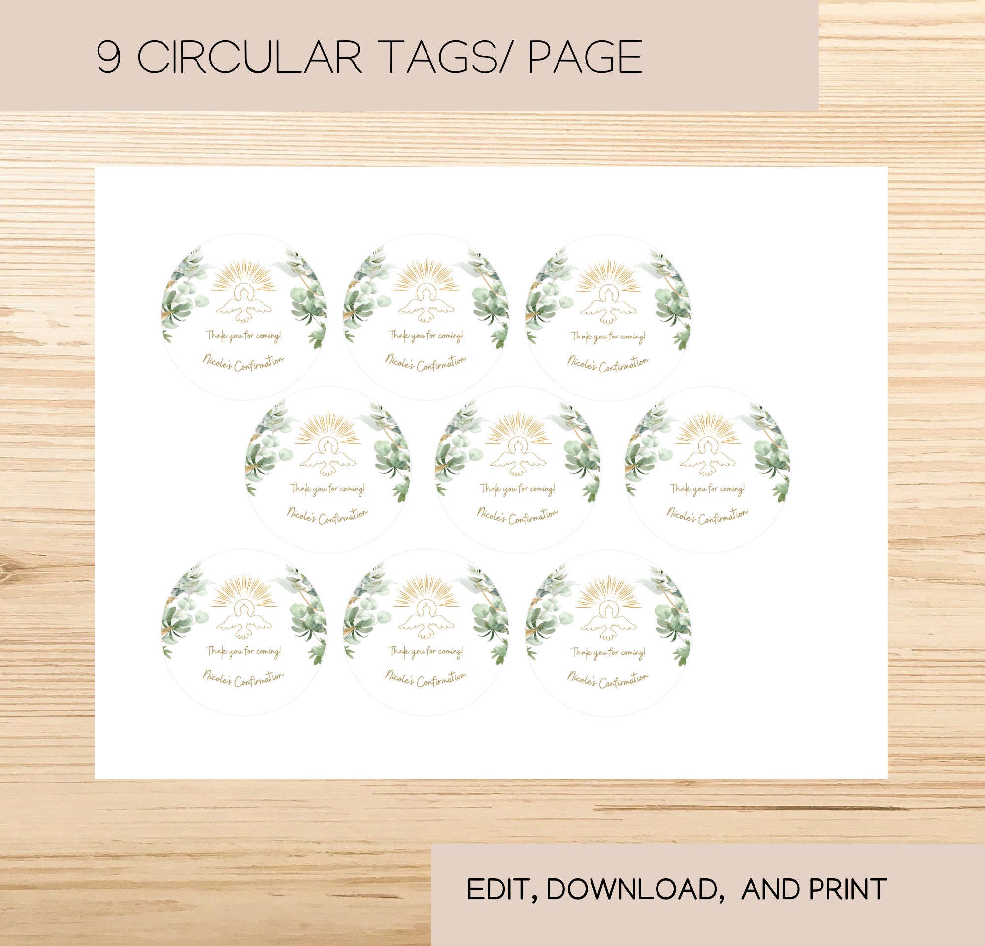 Catholic Confirmation Printable Favor Tags . Printable Favor Tags ...