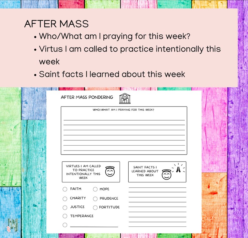 Sunday Mass Notes Printable Download and Print Holiness Tracker Sunday ...