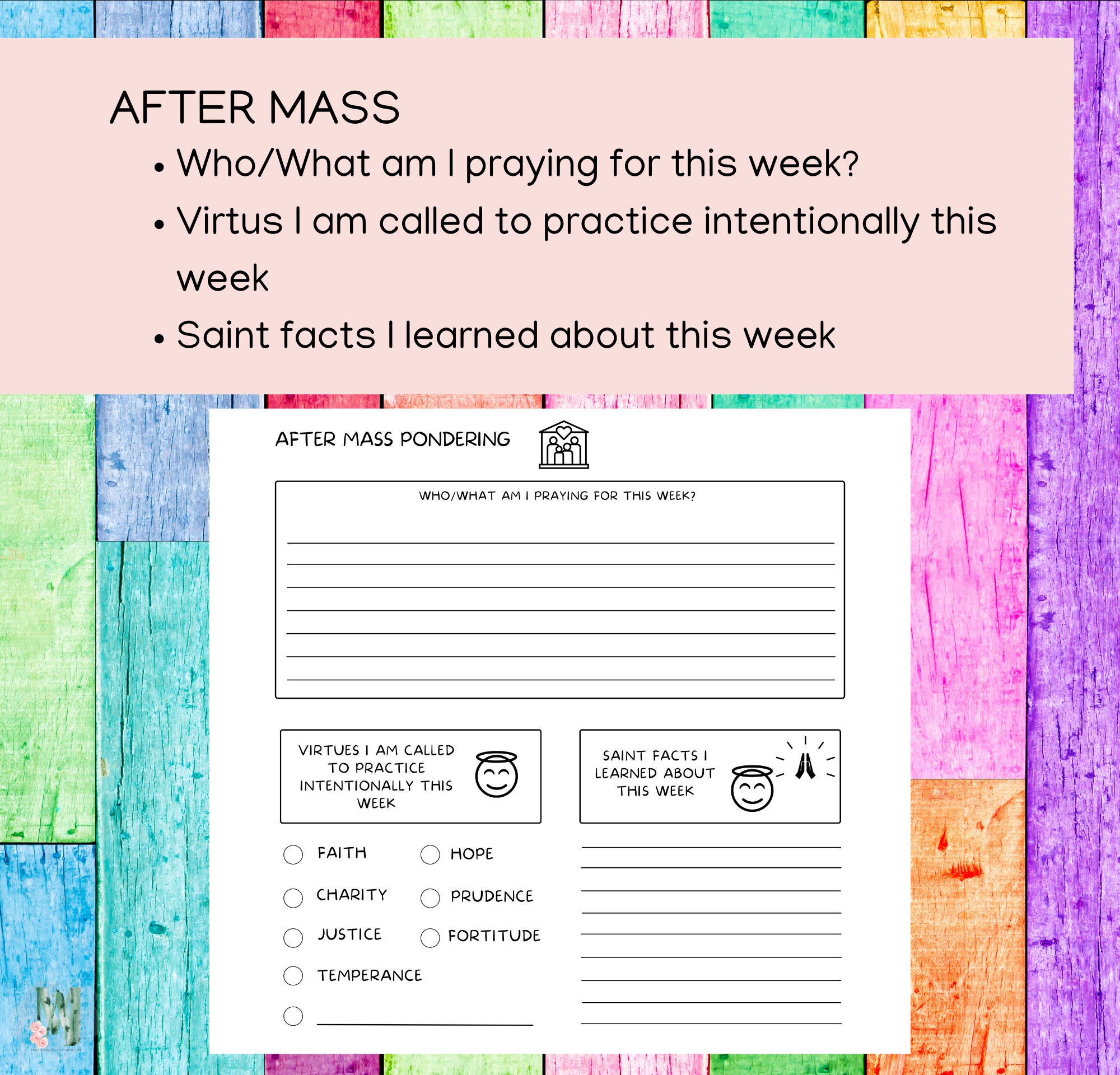 Sunday Mass Notes Printable Download and Print Holiness Tracker Sunday ...
