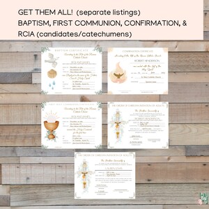 First Holy Communion Certificate: Catholic Church Keepsake (digital ...