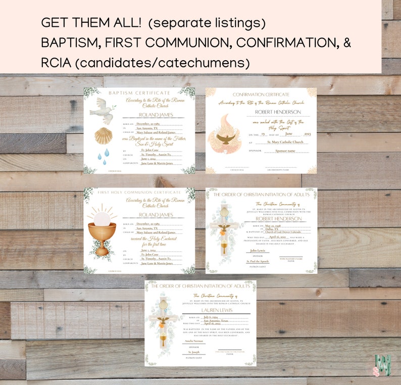 First Holy Communion Certificate Catholic Church Certificate First ...