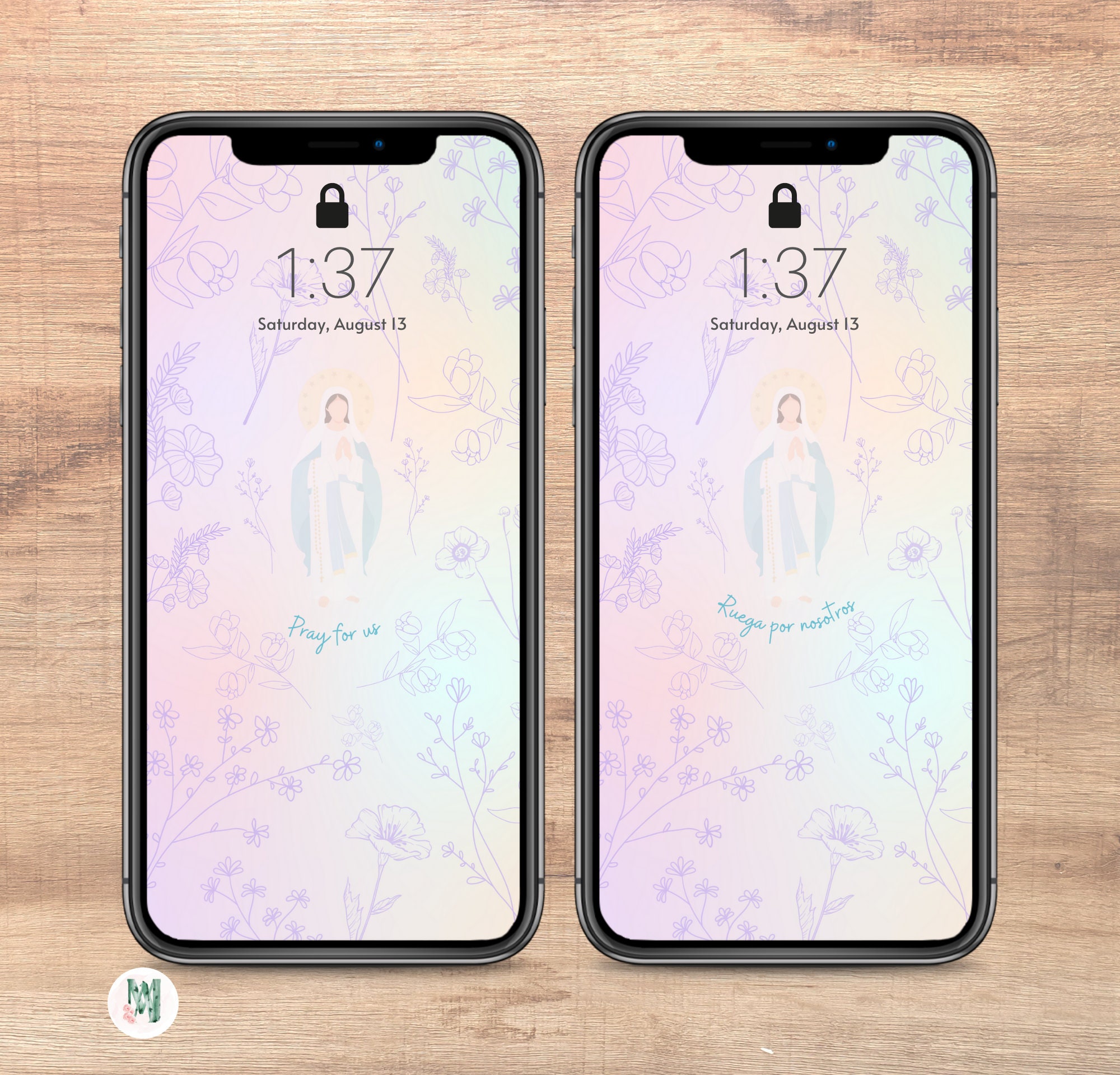 Our Lady of the Rosary iPhone Wallpaper: Christian Phone Background ...