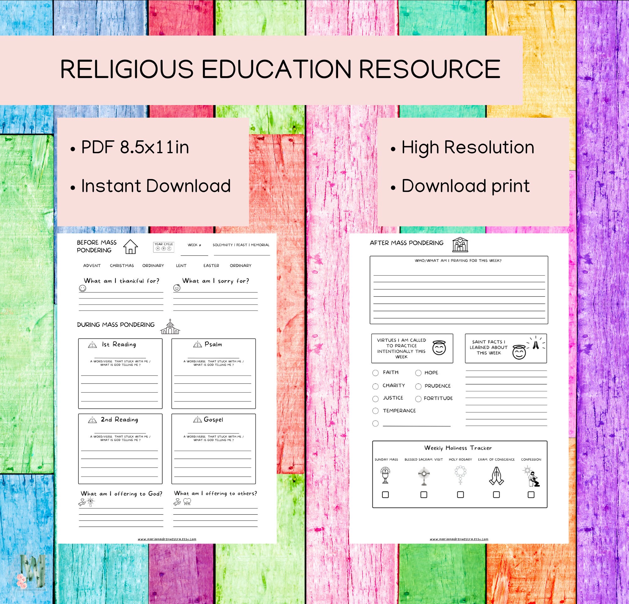 Sunday Mass Notes Printable Download and Print Holiness Tracker Sunday ...