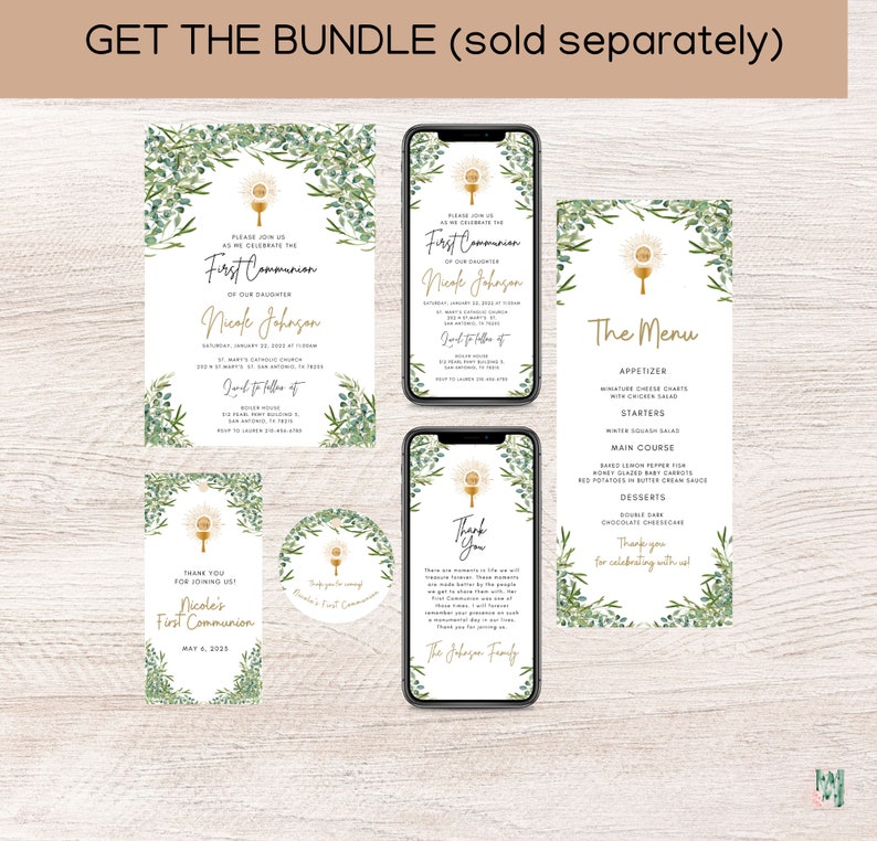 Printable Table Seating Chart for First Communion Template Canva ...