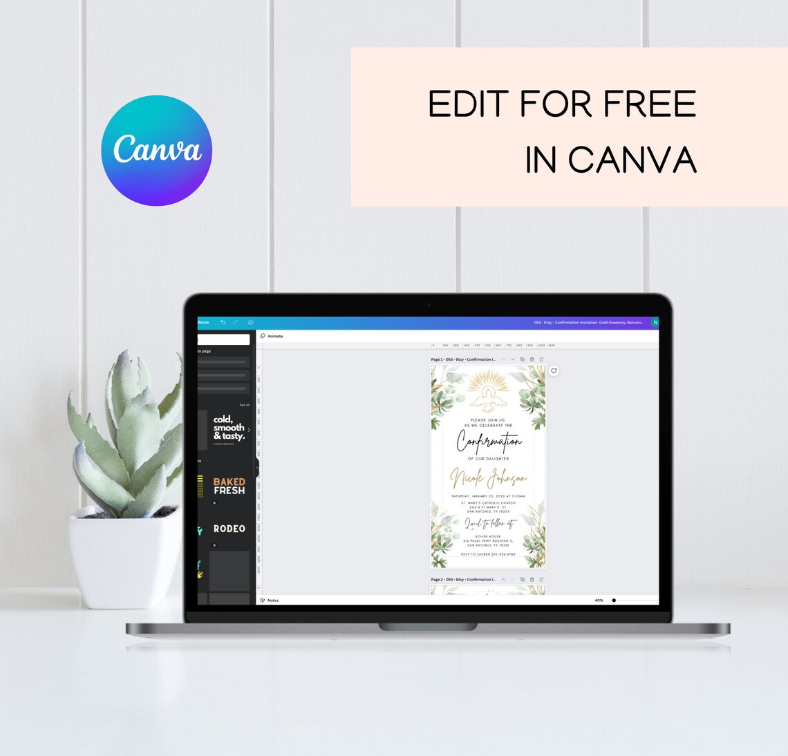 Confirmation Invitation Digital Confirmation Invitation - Etsy