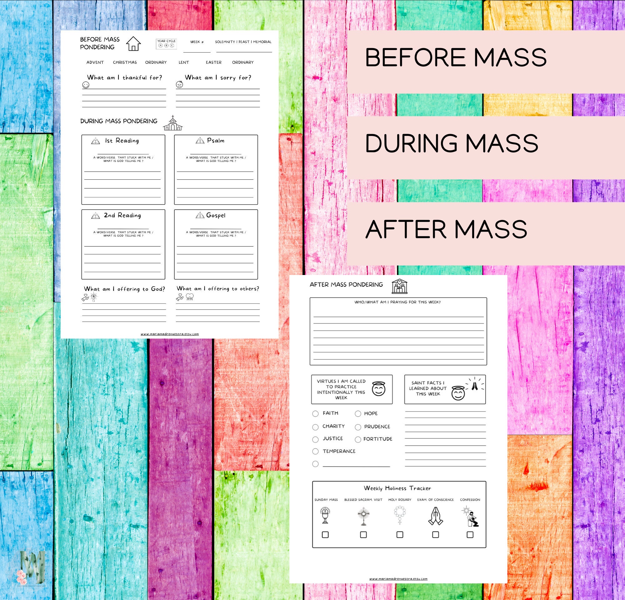 Sunday Mass Notes Printable Download and Print Holiness Tracker Sunday ...