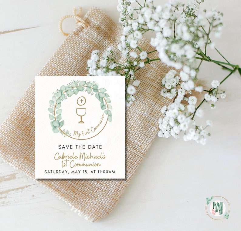 Save the Date Magnet for Confirmation First Communion or Baptism ...