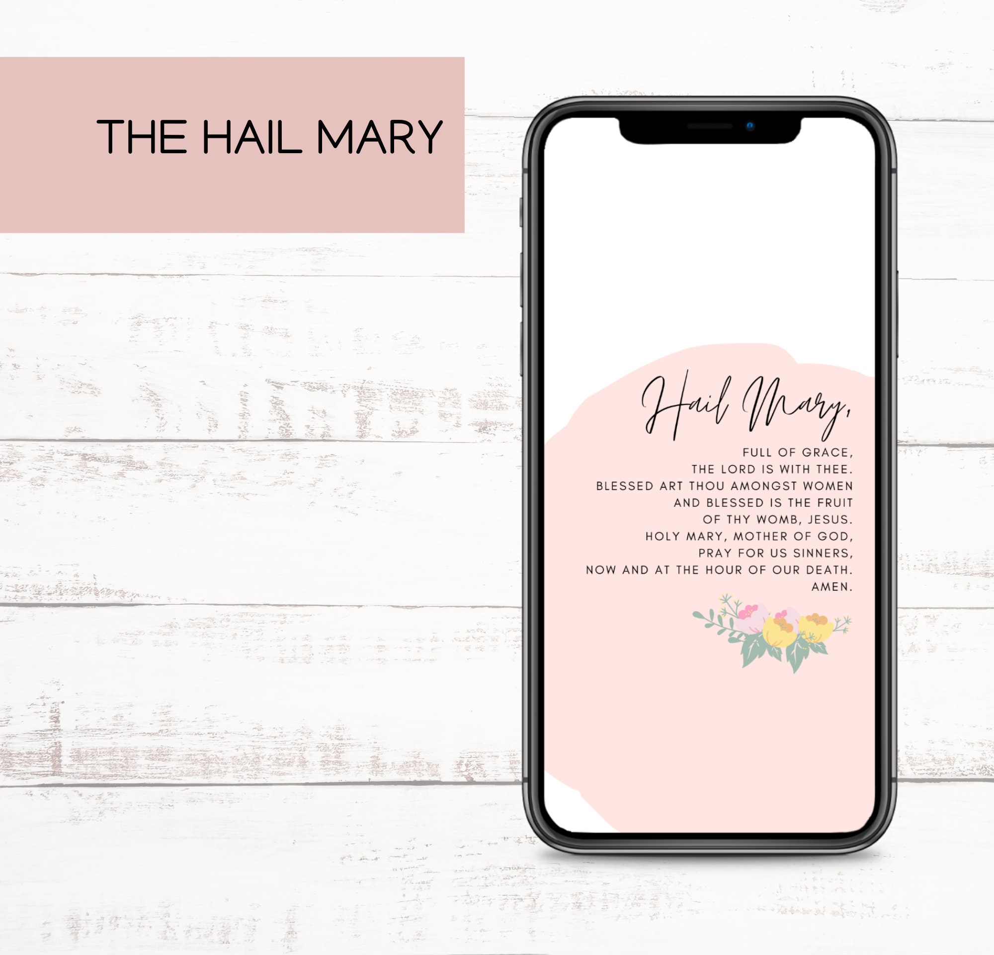 Marian Prayers iPhone Wallpaper: Soft Pink Christian Backgrounds ...