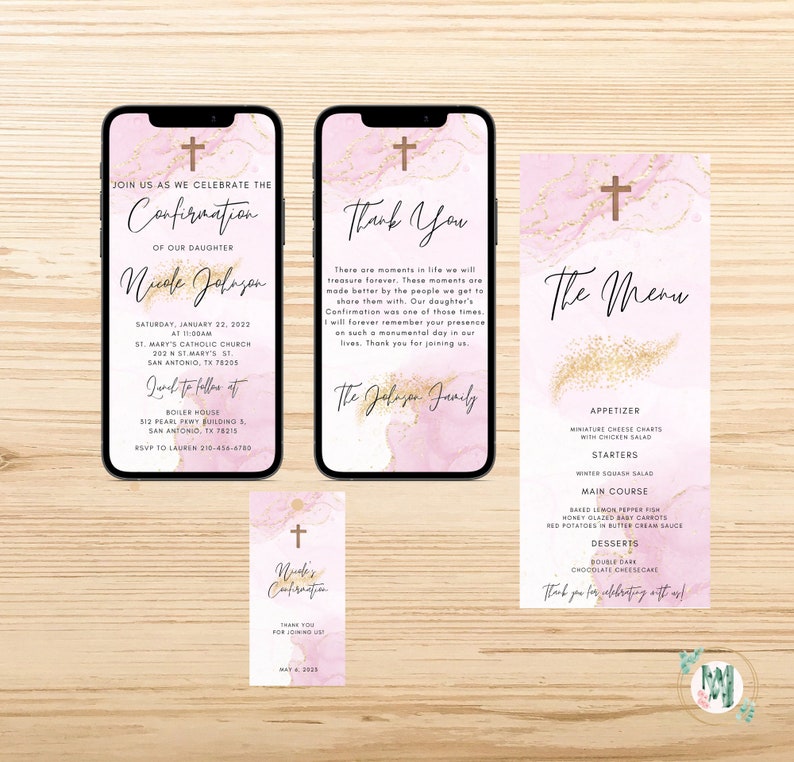 Confirmation Invitation Digital Confirmation Invitation Menu - Etsy