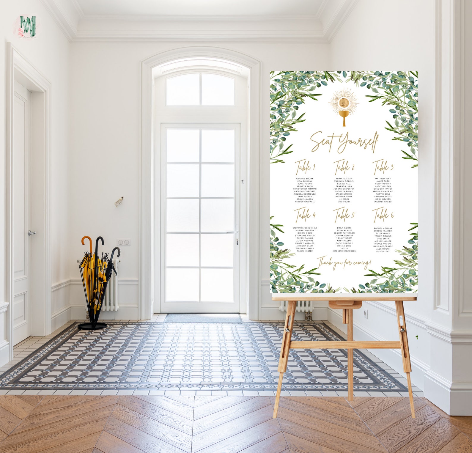 Printable Table Seating Chart for First Communion Template Canva ...