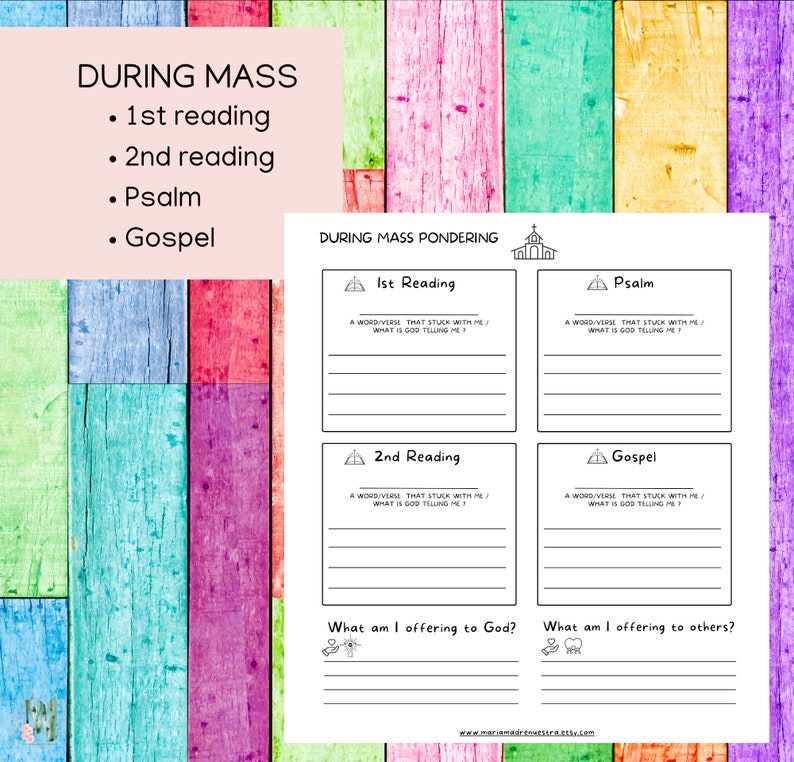 Sunday Mass Notes Printable: Bible Study & Prayer Journal (PDF Download ...