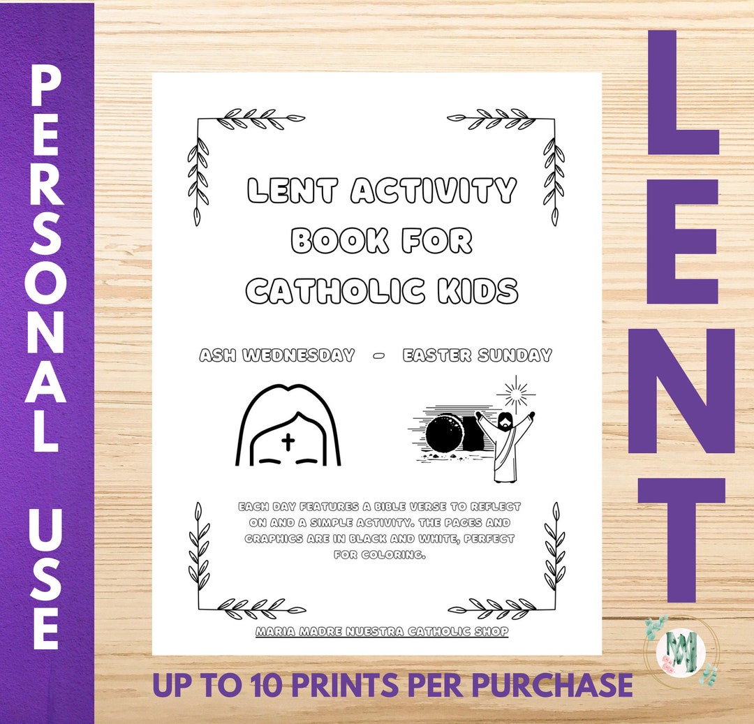 LENT Activity Pdf for Catholic Kids Lent Daily Coloring Pdf Catholic ...