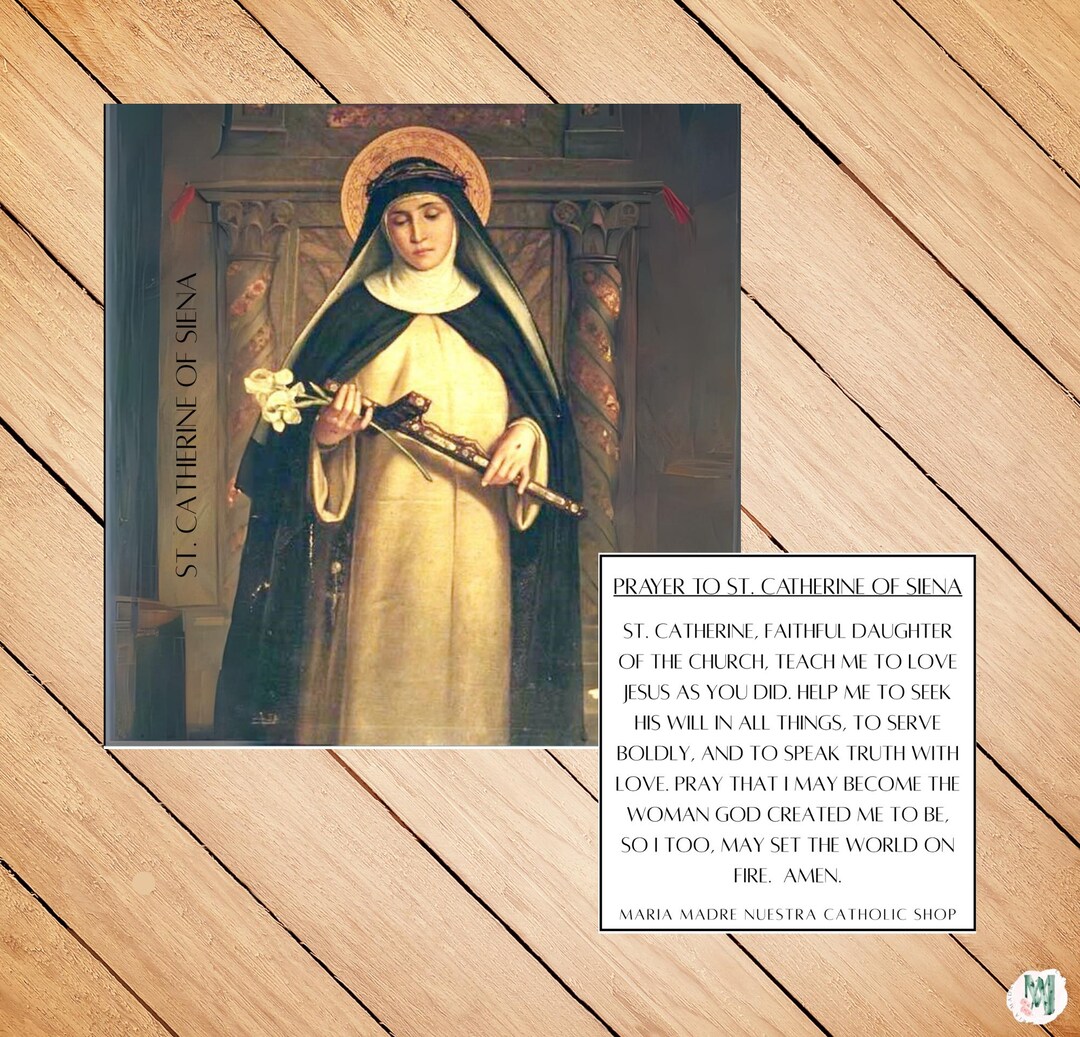 Digital Catholic Prayer Cards St. Catherine of Siena Digital Prayer ...