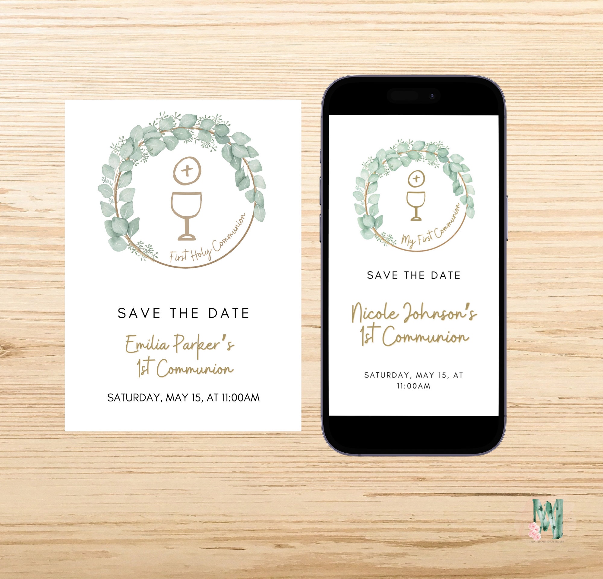 First Communion Bundle. First Communion Digital Save the Date and ...
