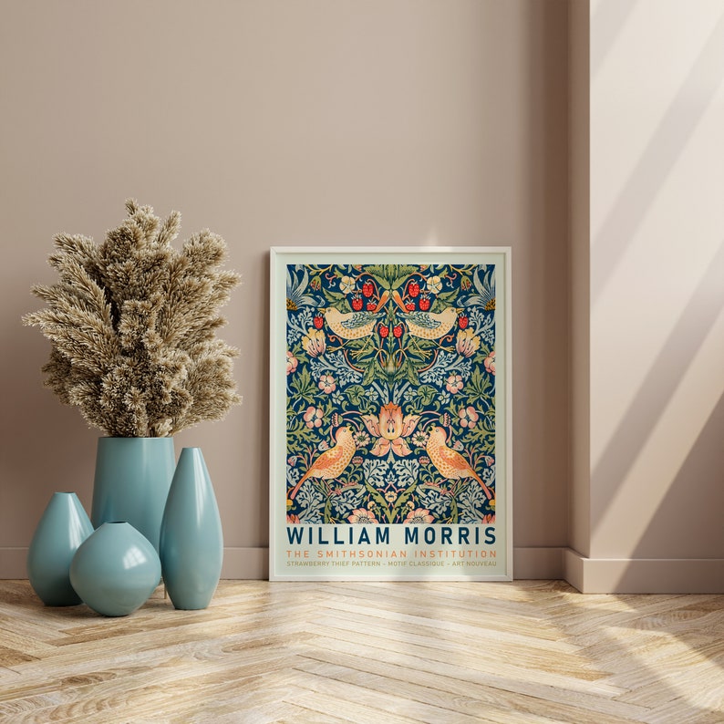 William Morris Strawberry Thief Print Floral Motif William - Etsy