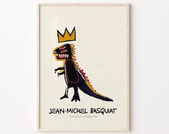 Jean Michel Basquiat Poster Dinosaur Crown - Etsy