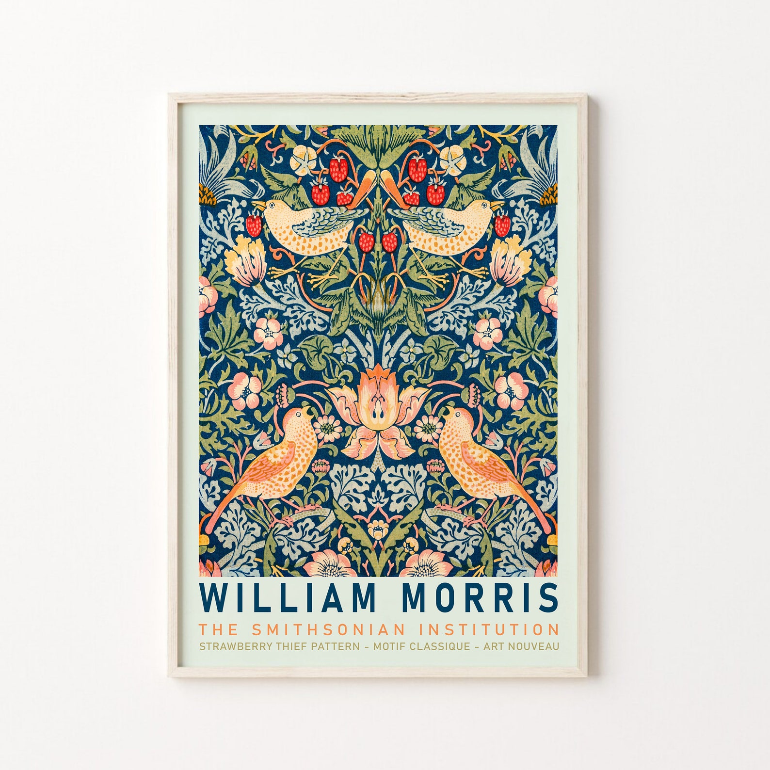 William Morris Strawberry Thief Print Floral Motif William - Etsy