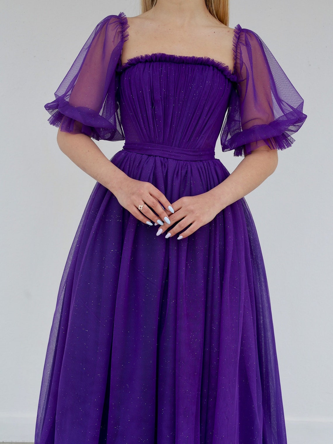 Purple Tutu Maxi Dress/ Tulle Corset Prom Dress/tulle Prom - Etsy