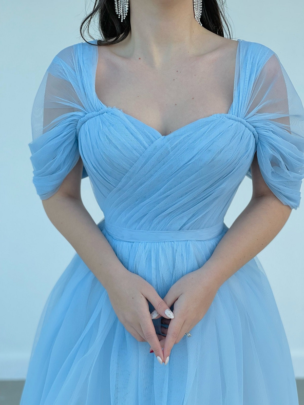 Blue Tutu Maxi Dress/ Tulle Corset Prom Dress/tulle Prom - Etsy