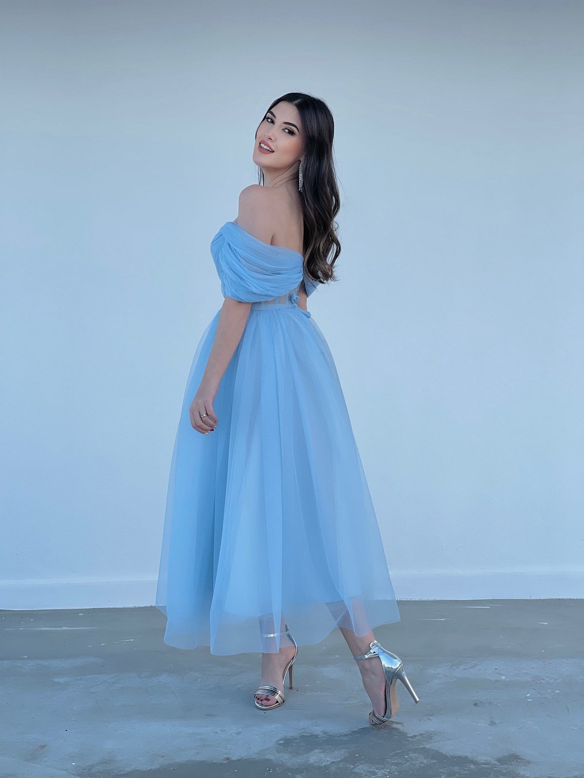 Blue Tutu Maxi Dress/ Tulle Corset Prom Dress/tulle Prom - Etsy
