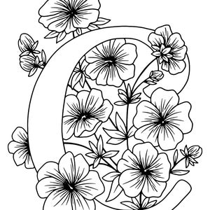 Floral Alphabet Coloring Book - Etsy