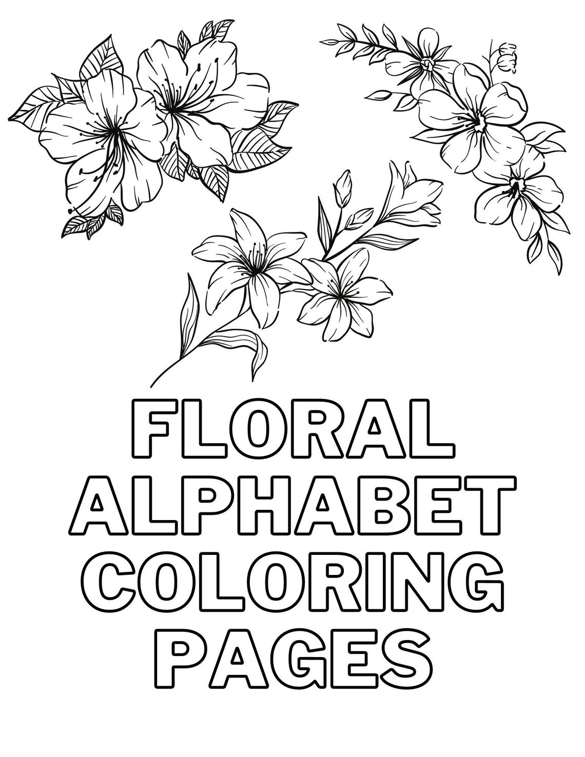 Floral Alphabet Coloring Book - Etsy
