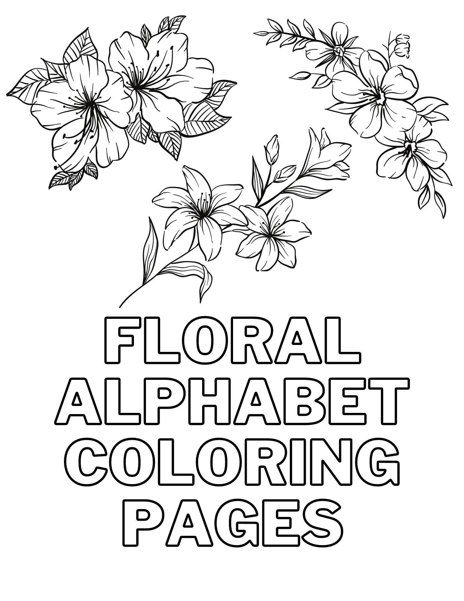 Floral Alphabet Coloring Book - Etsy