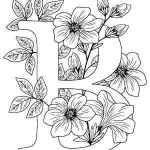 Floral Alphabet Coloring Book - Etsy