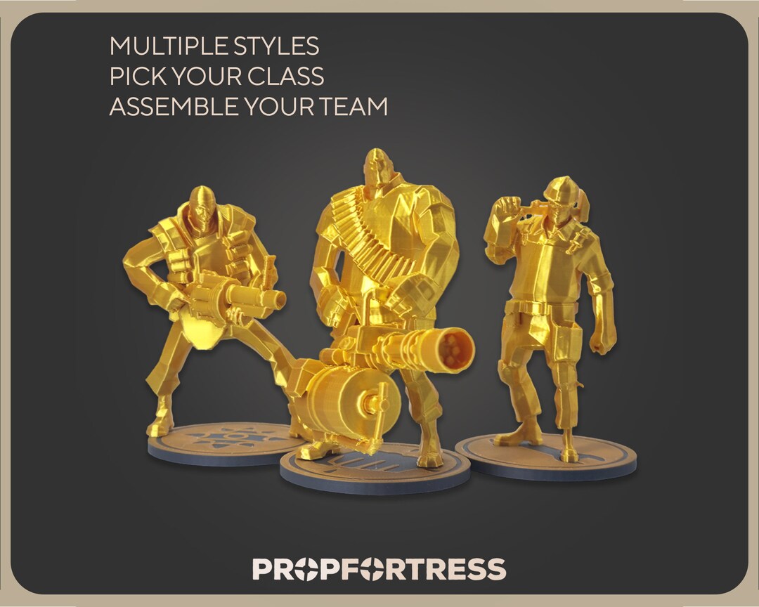 Team Fortress 2 3D Printed Low Poly Mini Statues All TF2 Class ...