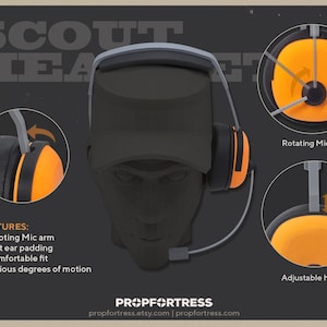 Scout Headset for Cosplay (team Fortress 2/TF2) 1:1 Replica / 3D ...