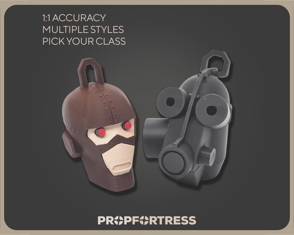 Botkiller Keychain: 3D Printed Spy/pyro Replica Mini Head Figurine ...