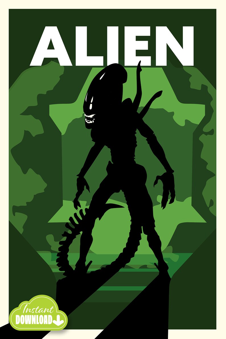 Horror Movie - Alien - Minimalist Poster - DIGITAL DOWNLOAD VERSION - Etsy