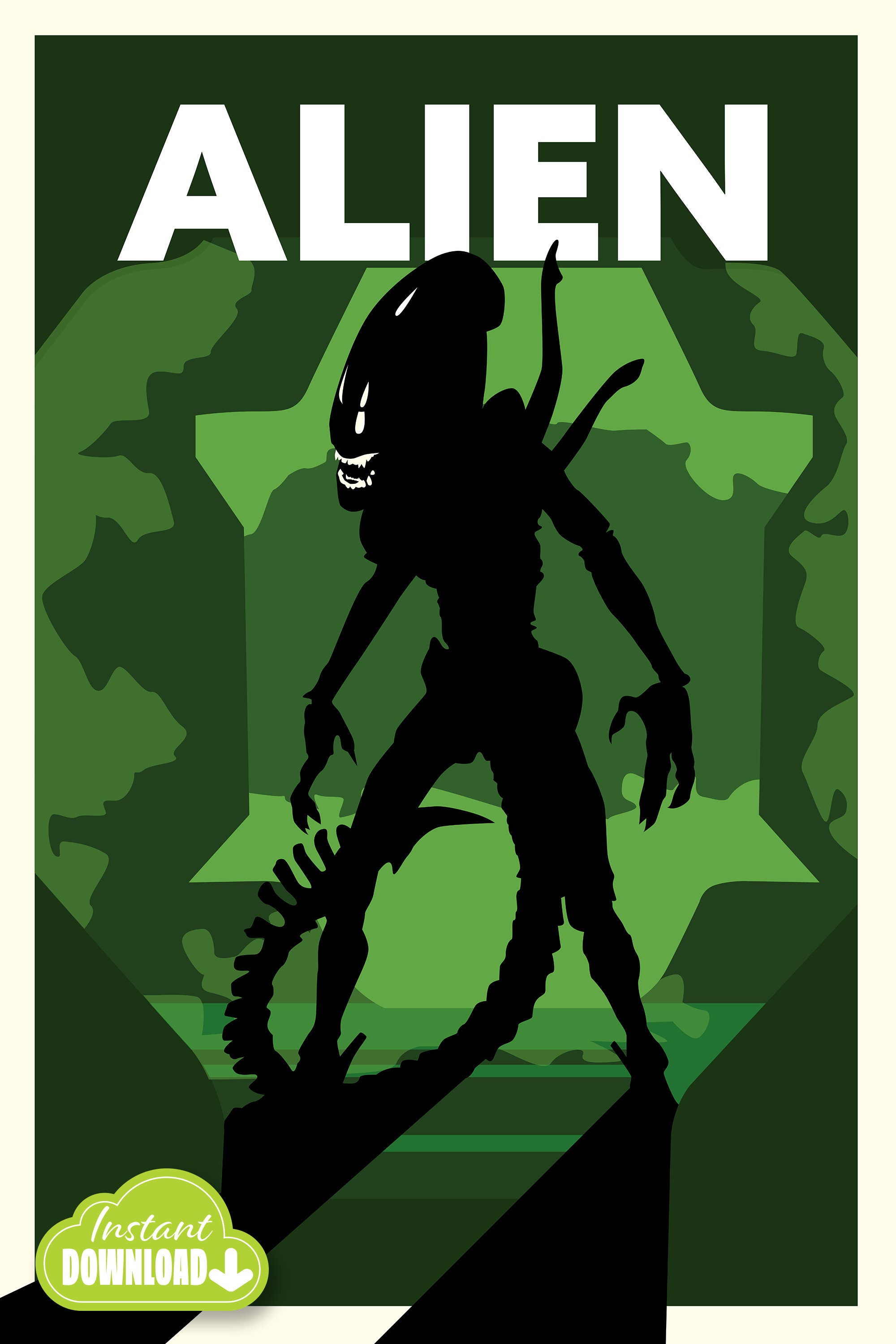 Horror Movie - Alien - Minimalist Poster - DIGITAL DOWNLOAD VERSION - Etsy