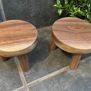 Walnut Stool, Small Live Edge Walnut Stools, Three Leg - Etsy